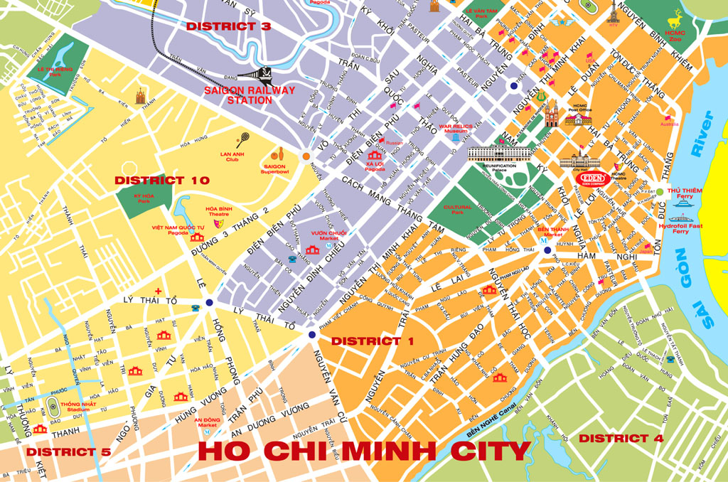 Top Tourist Attraction and Places Map of Saigon Vietnam – Tourist Places Guide