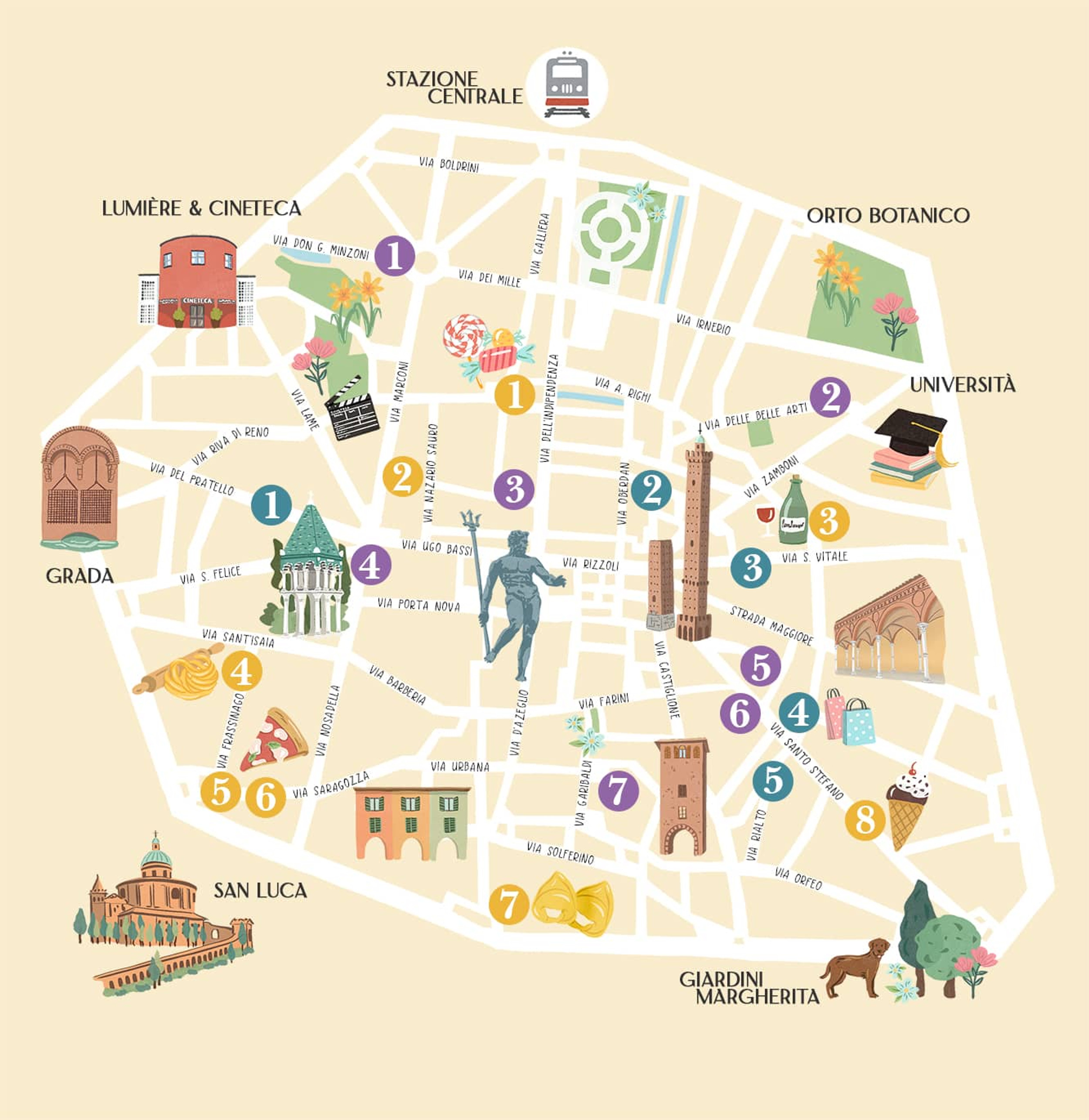 Top Tourist Attraction and Places Map of Bologna Italy – Tourist Places ...
