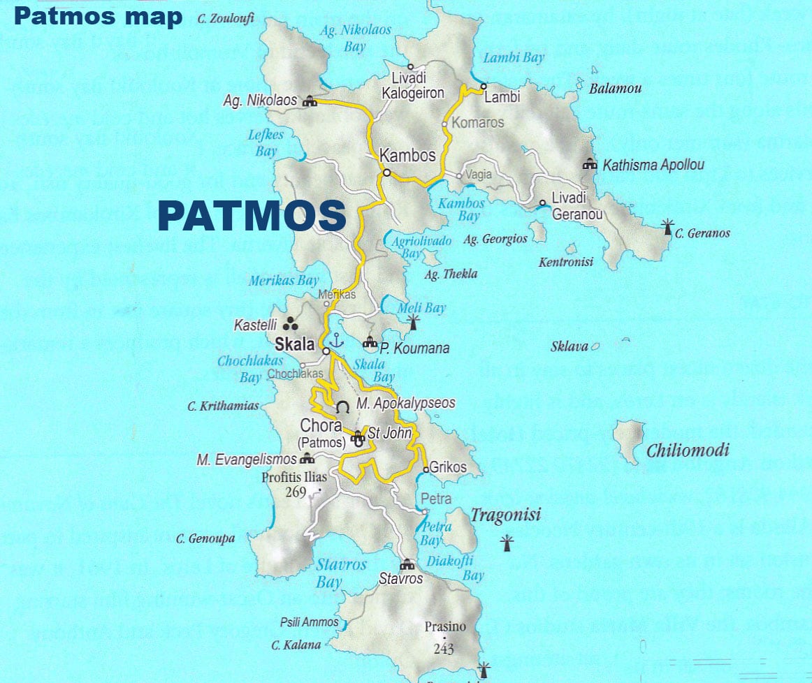 Top Tourist Attraction and Places Map of Patmos Greece – Tourist Places Guide