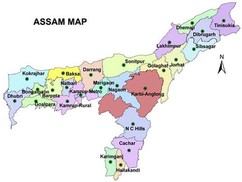 Top Tourist Attraction and Places Map of Assam India – Tourist Places Guide